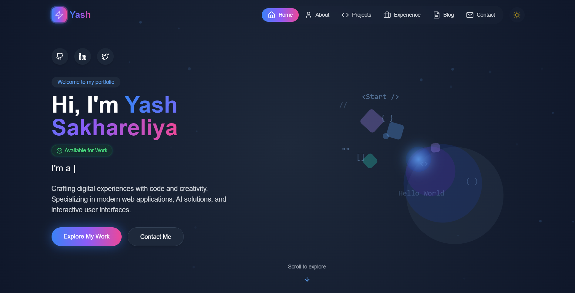 Yash Sakhareliya - Portfolio